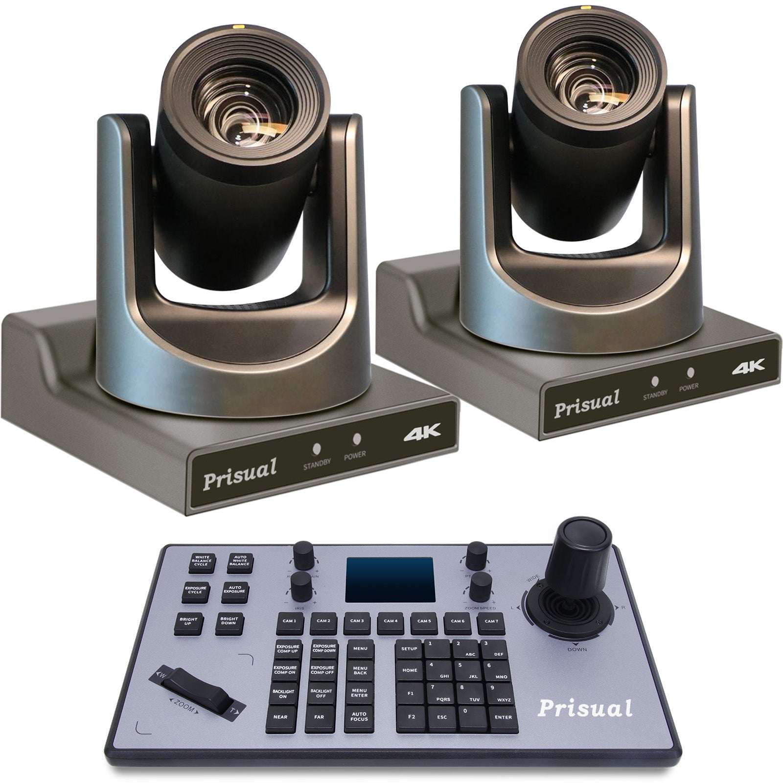 Prisual 4K NDI PTZ Camera 20X Optical Zoom HDMI/SDI/USB/IP PTZ Bundle